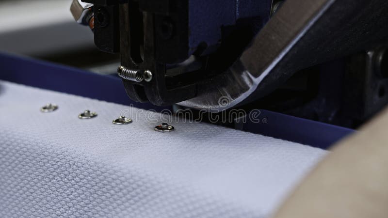 Automatic Punching Press Machine at Sewing Factory. Media. Installing ...