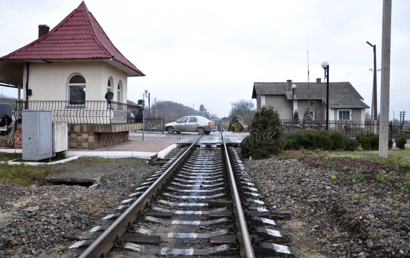 Automatic railway crossing stock photo. Image of train - 83033538