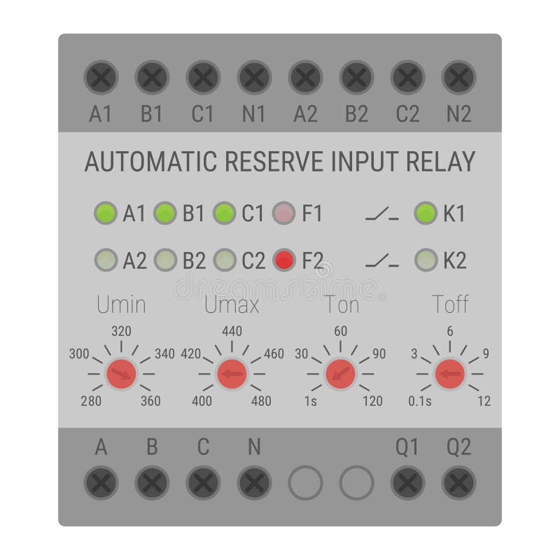 Three Phase Indicator for DIN Rail Mounting. Flat Style Stock Vector ...