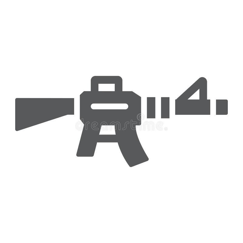 Automatic Rifle Thin Line Icon, Army and War, Gun Sign, Vector Graphics ...