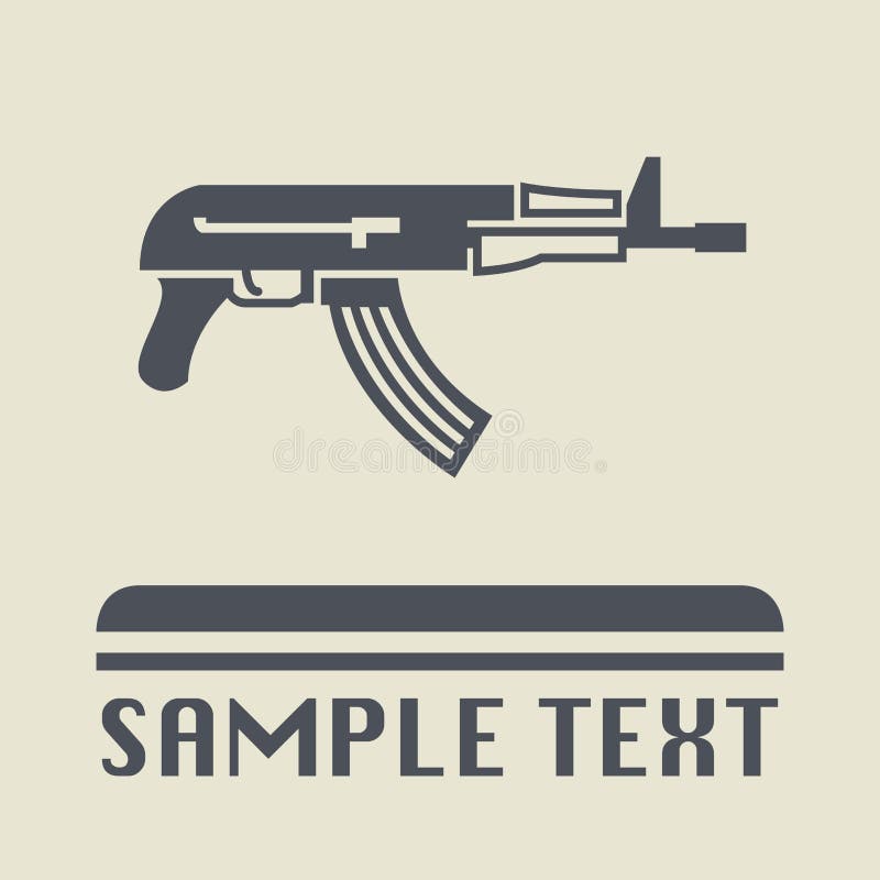 Automatic Rifle Icon or Sign Stock Vector - Illustration of convict ...