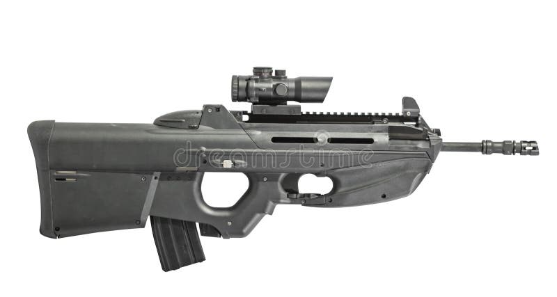 Assault Rifle Armor Piercing Isolated on White Background Right Stock ...