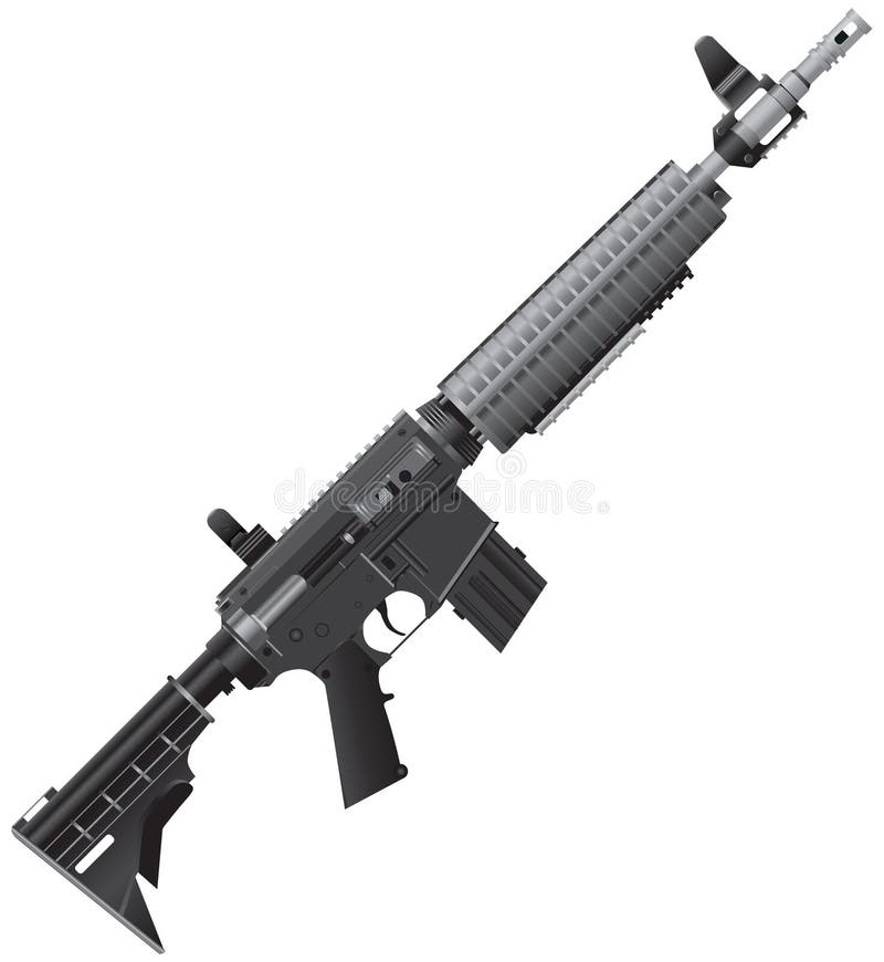 Automatic Rifle for Operational Work Stock Vector - Illustration of ...