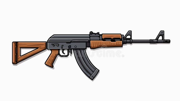 Automatic Rifle stock vector. Illustration of cartoon - 345280440