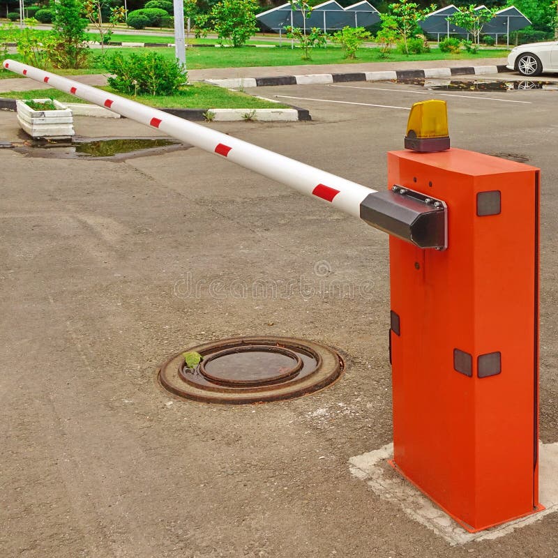 Automatic Rising Arm or Boom Barrier Stock Image - Image of control ...