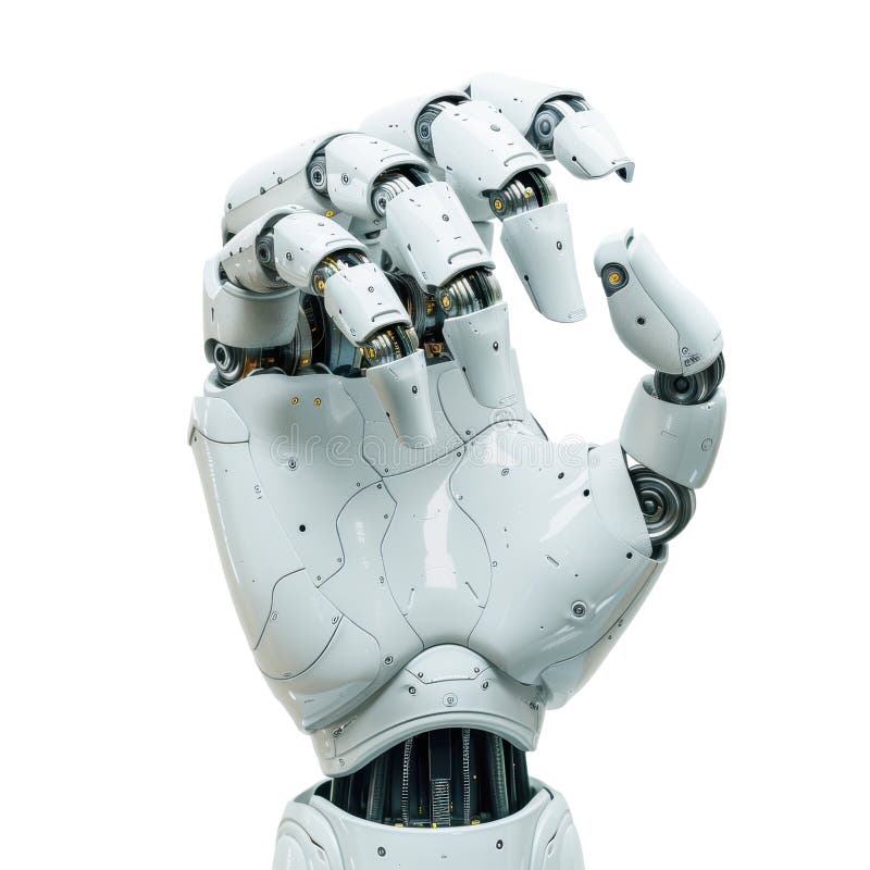 Automatic Robot Hand Isolated on White Background with Clipping Path ...