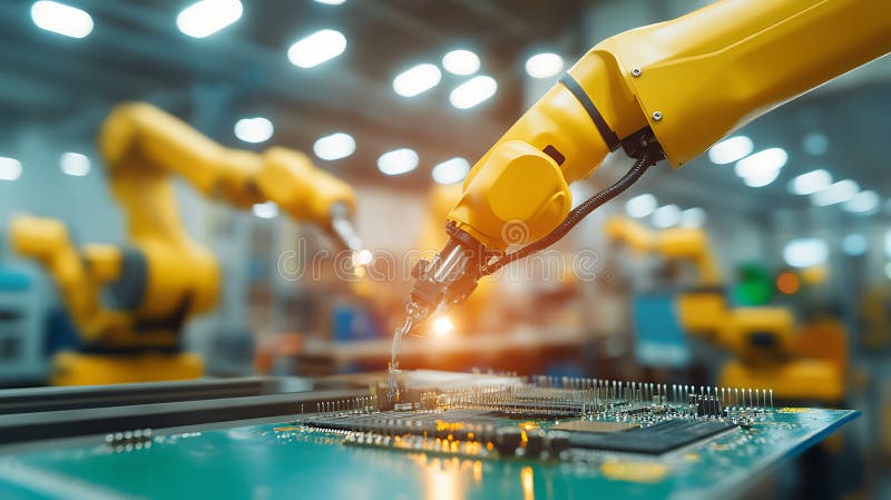 Automatic Robot for Print Circuit Board (PCB)assembly Machine during ...