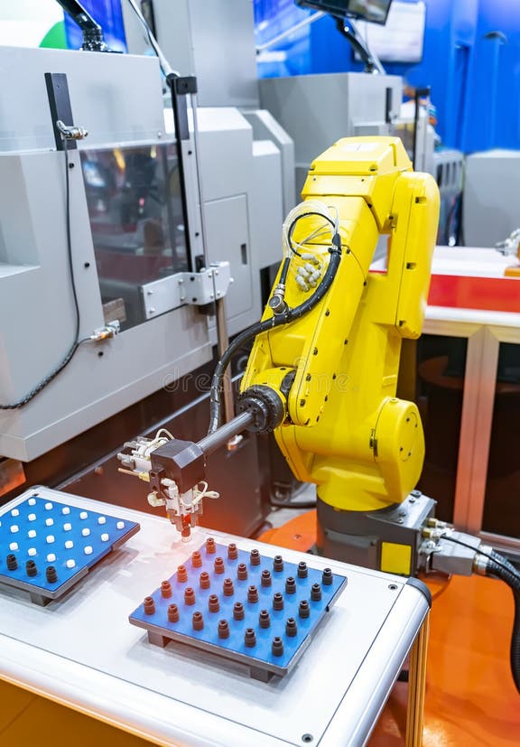 Automatic Robot in a Smart Factory. Assembly Line Stock Photo - Image ...