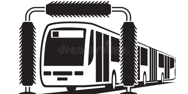 Automatic Roll Over Bus Wash Stock Vector - Illustration of brand, iron ...