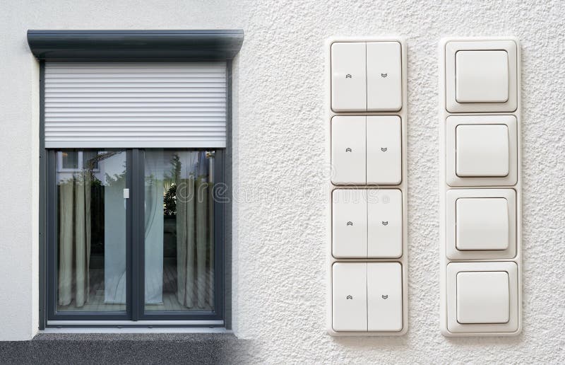 Automatic Roller Shutters on the Window and Switches for Control Stock ...