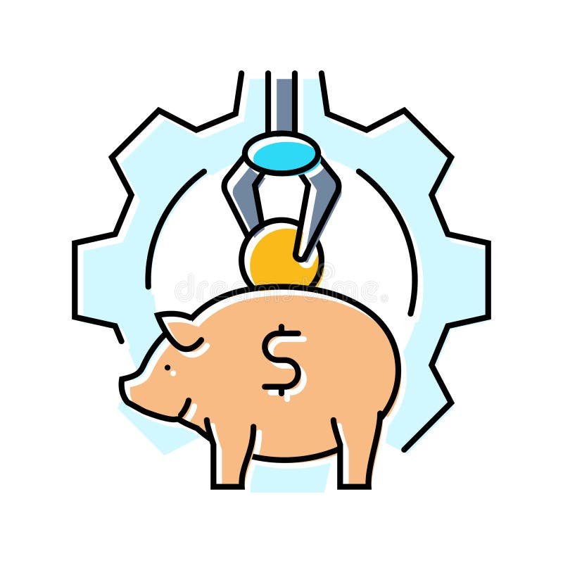 Automatic Savings Budget Planning Color Icon Vector Illustration Stock ...