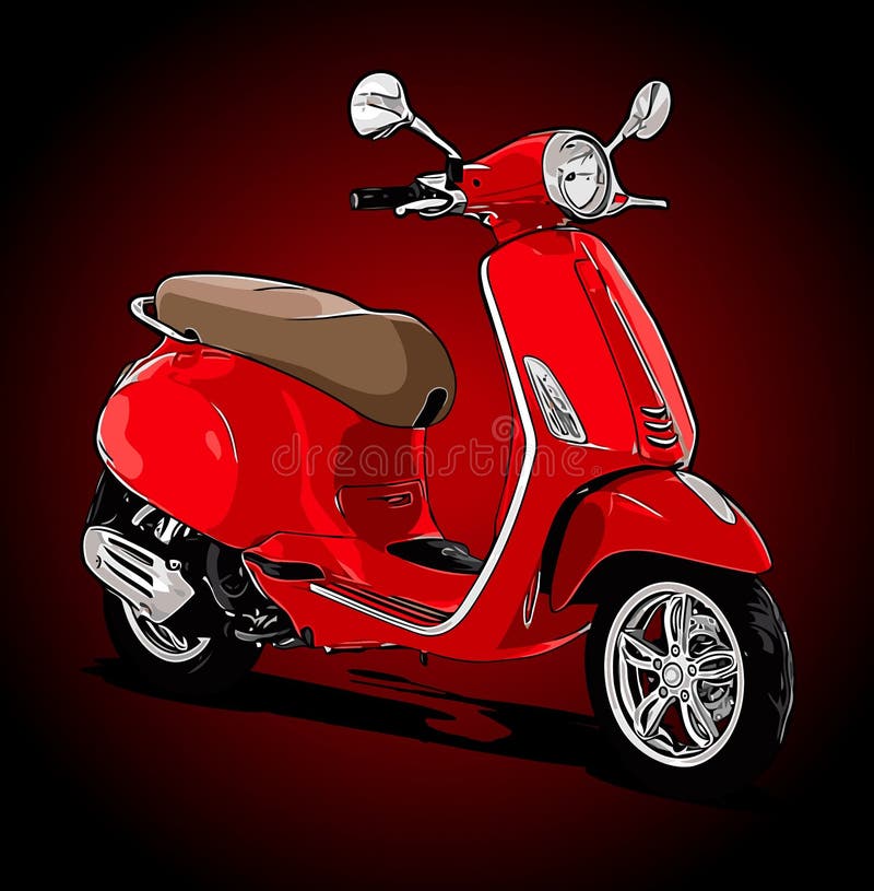 Automatic Scooter Side View Stock Vector - Illustration of motorcycling ...