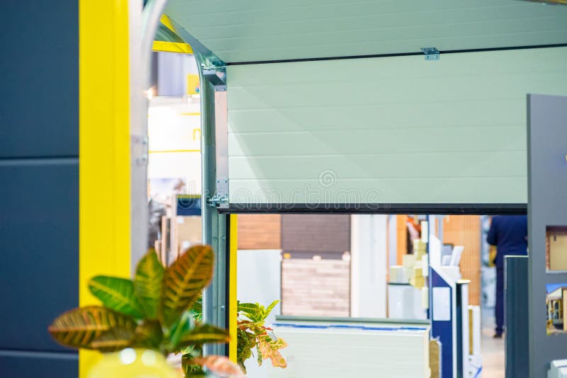 Automatic Sectional Metal Garage Doors Stock Image - Image of modern ...