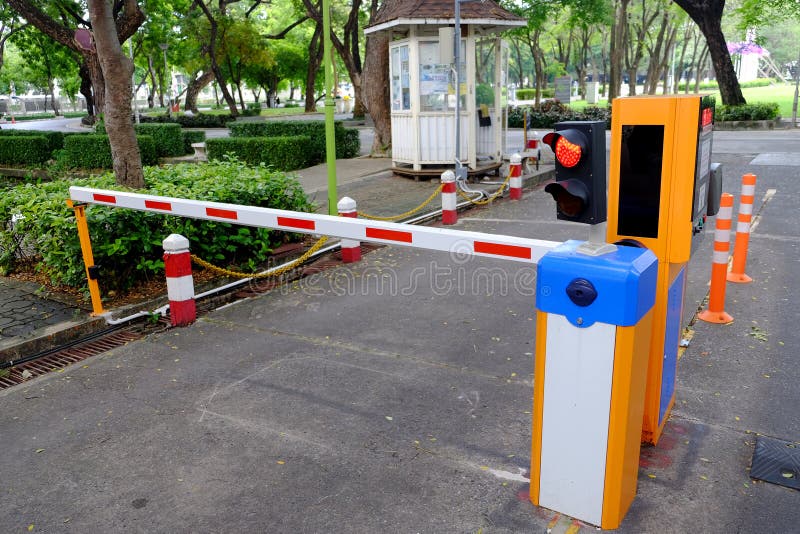 Automatic Security Fence for Car Park Stock Photo - Image of modern ...