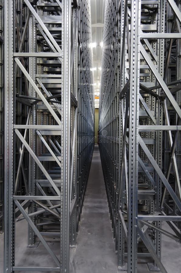 Automatic Shelves System in a Logistic Warehouse Stock Photo - Image of ...