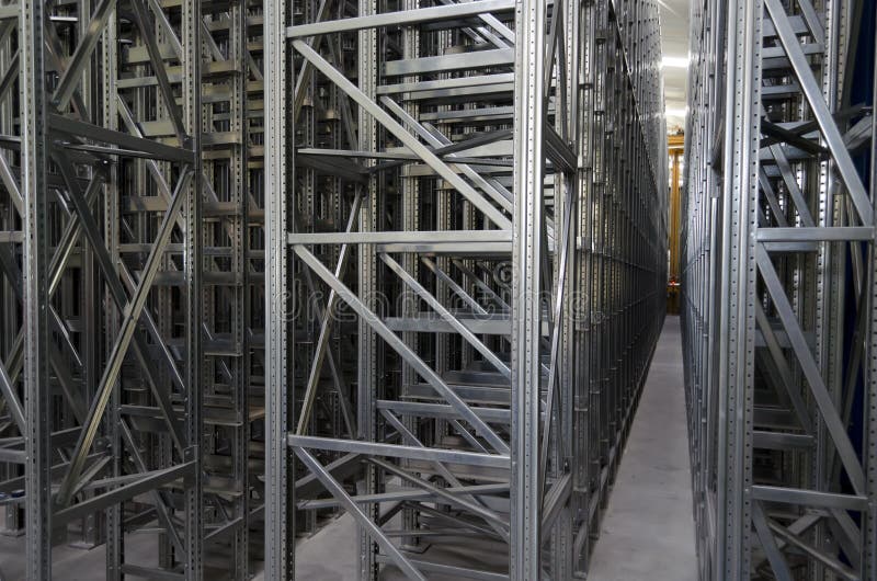 Automatic Shelves System in a Logistic Warehouse Stock Image - Image of ...