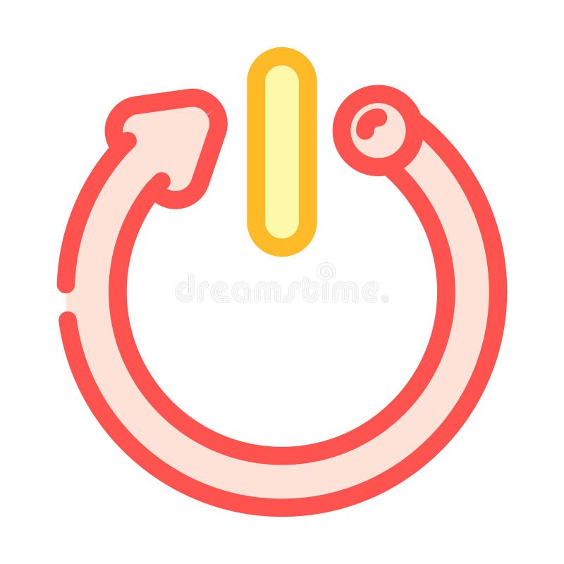 Automatic Shut Down Product Label Caution Color Icon Vector ...