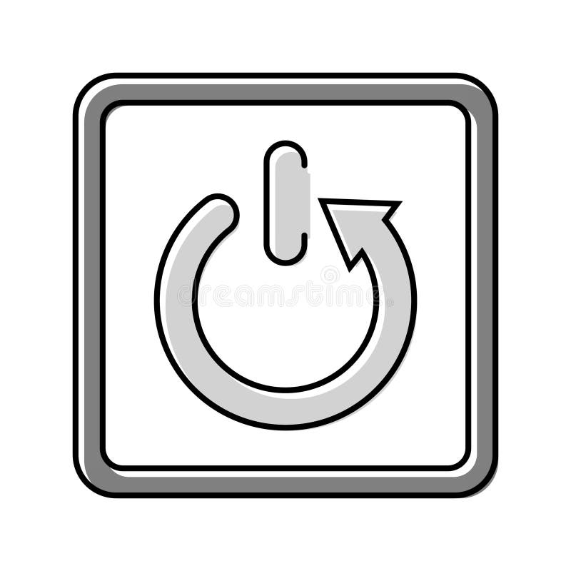 Automatic Shut Down Product Label Caution Color Icon Vector ...