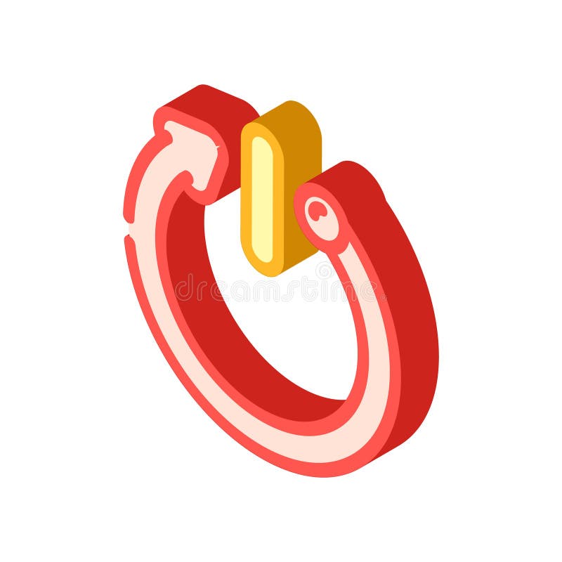 Automatic Shut Down Product Label Caution Isometric Icon Vector ...