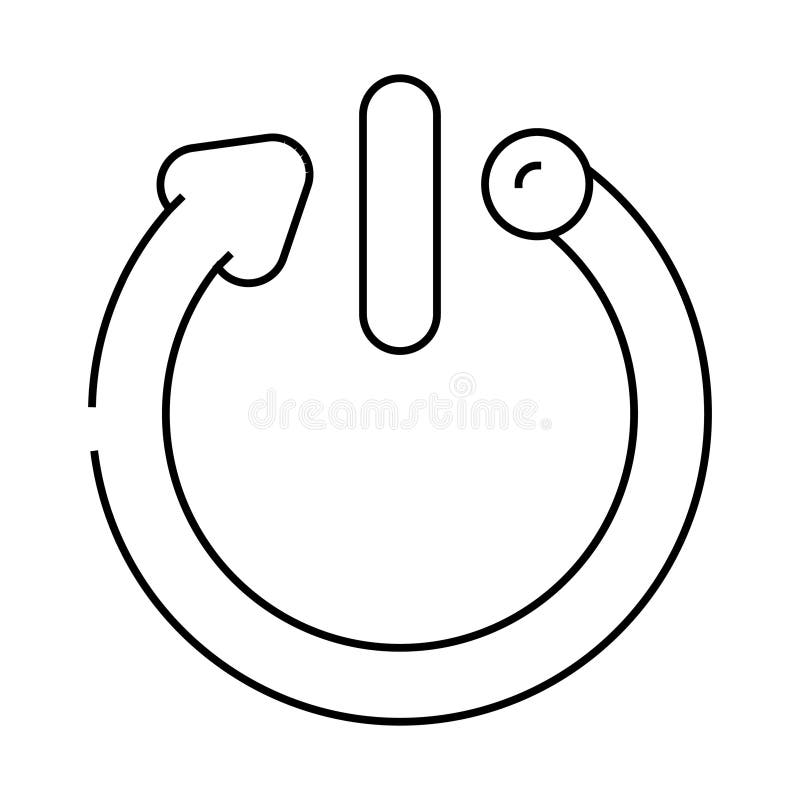 Automatic Shut Down Product Label Caution Line Icon Vector Illustration ...