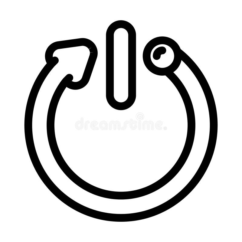 Automatic Shut Down Product Label Caution Line Icon Vector Illustration ...