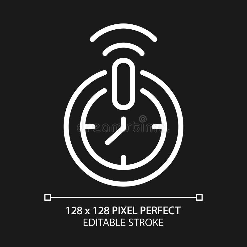 Automatic Shut Off Timer Pixel Perfect White Linear Icon for Dark Theme ...