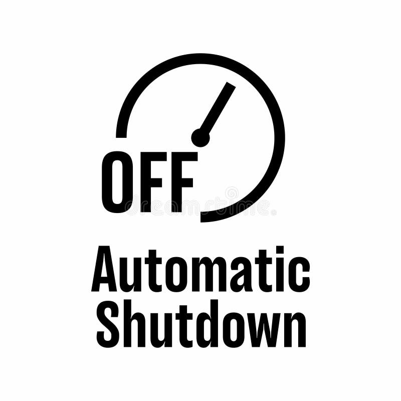 Automatic Shutdown Vector Information Sign Stock Vector - Illustration ...