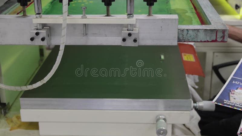 Automated Screen Printing stock video. Video of machinery - 258883295