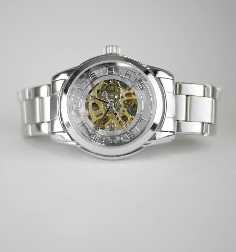 Automatic Skeleton Wrist Watch Stock Photo - Image of unisex, automatic ...