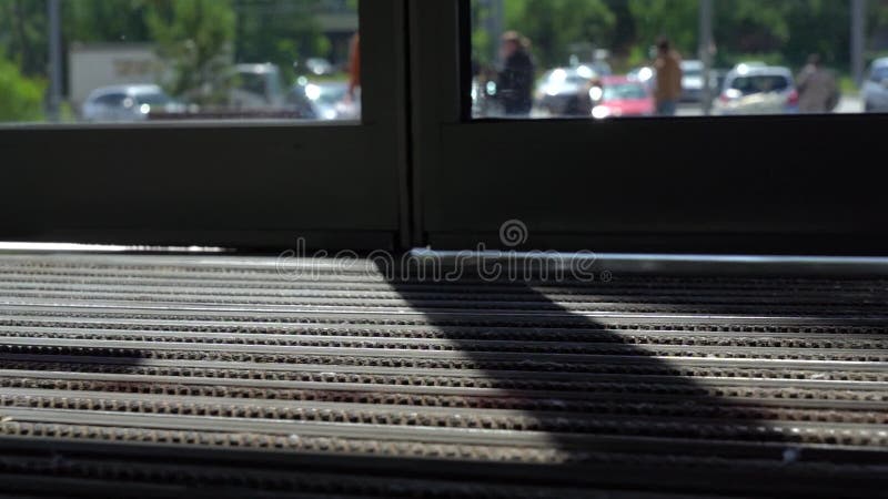 Automatic Sliding Shopping Mall Doors. Stock Footage - Video of city ...