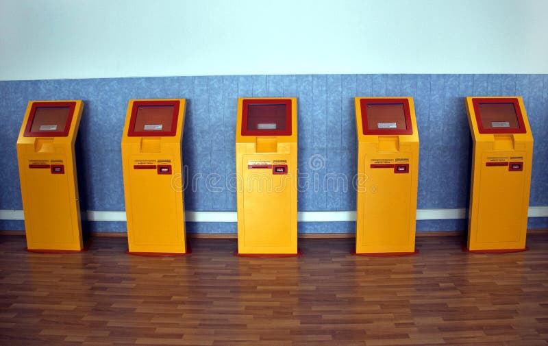 ATM machine stock photo. Image of hall, corporate, blue - 53657370