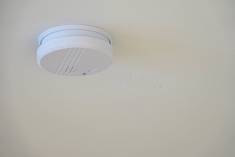 Automatic Smoke Detector Fire Alarm in the Ceiling. Stock Image - Image ...
