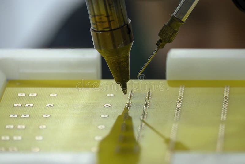 Operation of the Soldering Paste Application Machine Stock Image ...