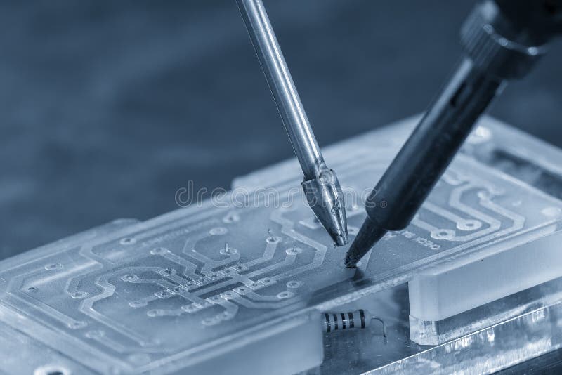 The Automatic Soldering Machine Operation with PCB Board Stock Photo ...