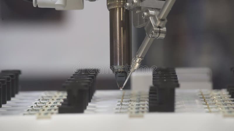 Automatic Soldering Machine Operates with Motherboard Stock Footage ...