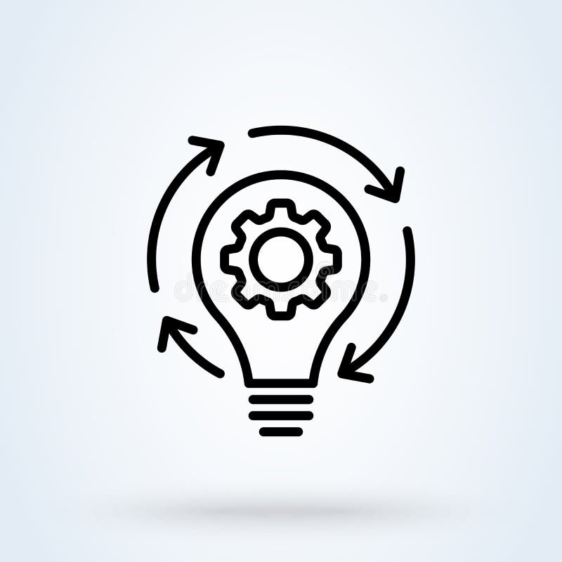 Automatic Solution Sign Line Icon or Logo. Machine Learning Process ...