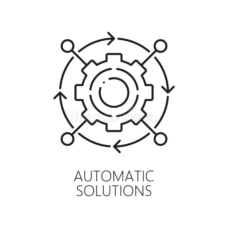 Automatic Solutions, Machine Learning AI Line Icon Stock Vector ...