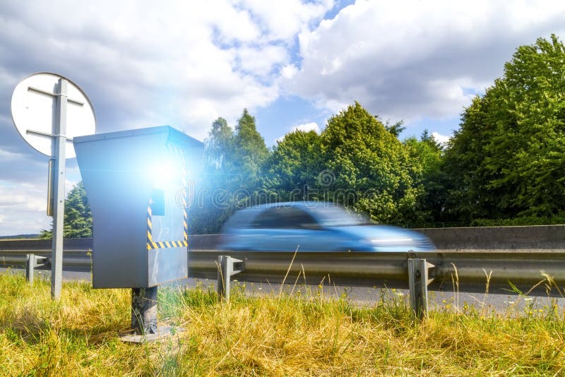 Automatic speed camera stock illustration. Illustration of limitation ...