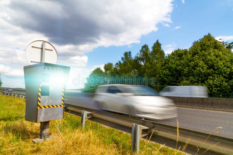 Automatic speed camera stock illustration. Illustration of limitation ...