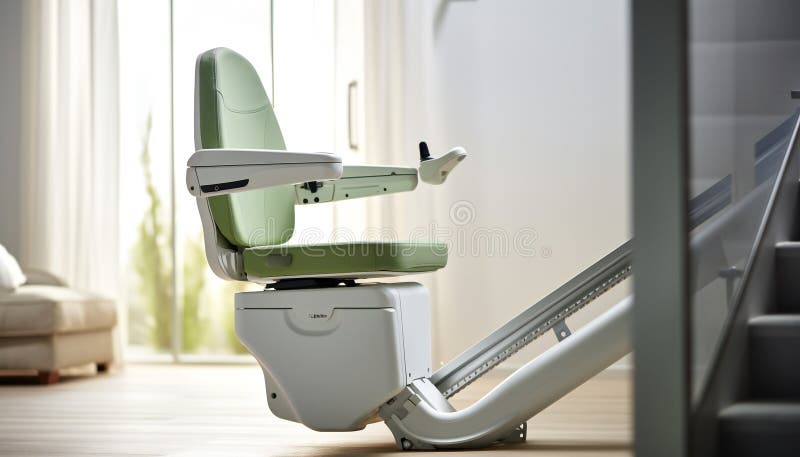 Automatic Stairlift on Staircase for Elderly or Disability Stock ...