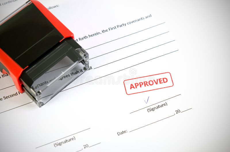 Automatic Stamp on the Contract Document Stock Photo - Image of ...