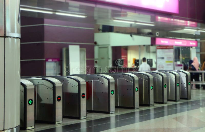Automatic Station Access Gate Stock Photo - Image of control, exit ...