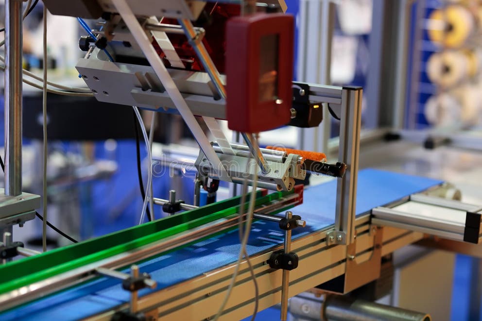 Automatic Sticker Labeling Machine Stock Image - Image of package ...