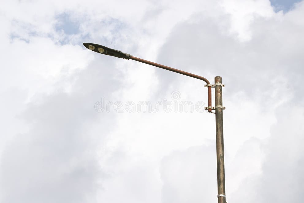Automatic Street Lamp Pole with Solar Panel System Stock Photo - Image ...