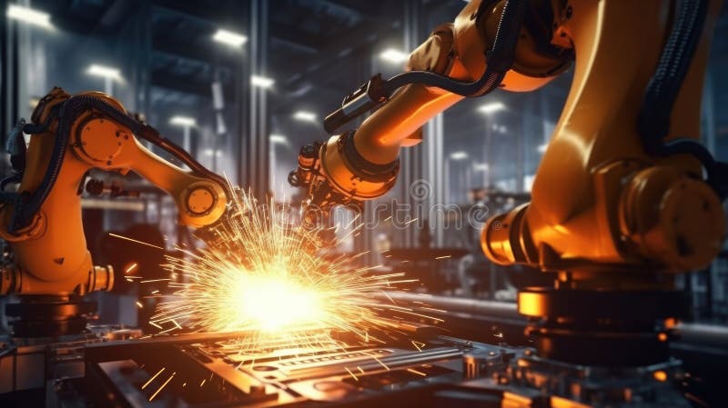 Automatic System of Industrial Robot Works Automatically in Smart ...