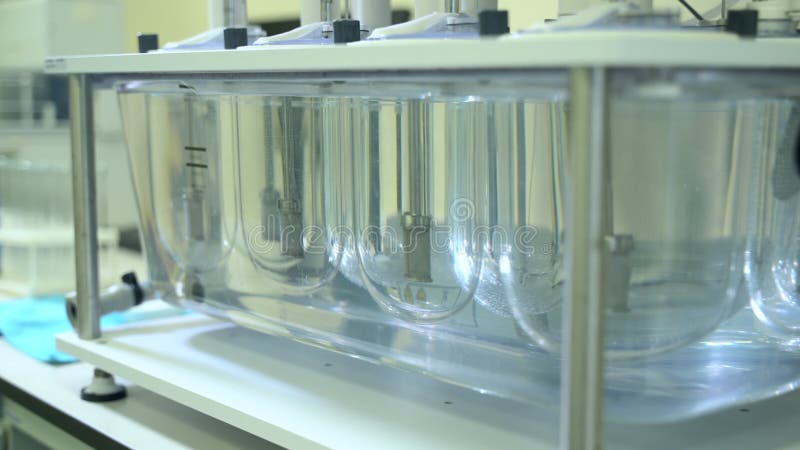 Dissolution Apparatus Testing Medication Pills Stock Footage - Video of ...