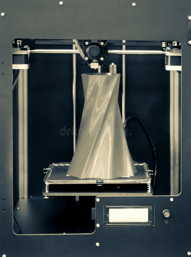 Automatic Three Dimensional 3d Printer Performs Plastic. Stock Photo ...