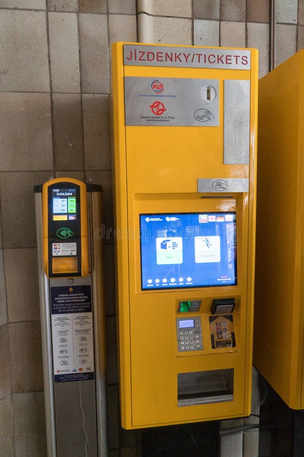 Automatic Ticket Vending Machine, Prague, Czech Republic Editorial ... Automatic Ticket Vending Machine, Prague, Czech Republic Editorial ...