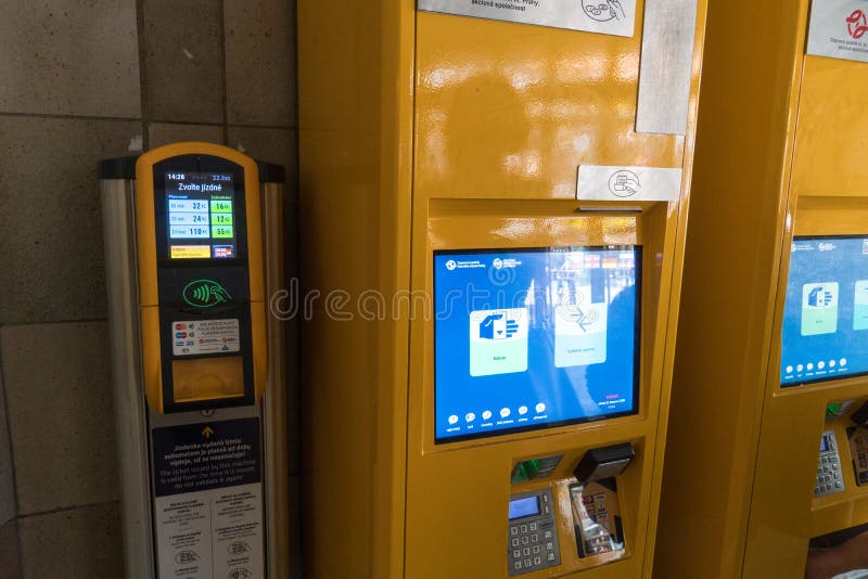 Automatic Ticket Vending Machine, Prague, Czech Republic Editorial ...