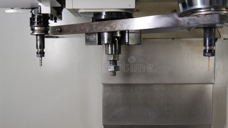 Automatic Tool Change in Modern Vertical Cnc Milling Machine Stock ...